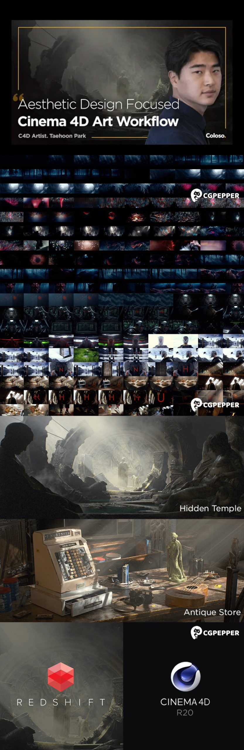 韩国艺术家 Taehoon Park 大师班：C4D渲染教程 —Coloso – Taehoon Park – Master Class: Cinema 4D rendering ...