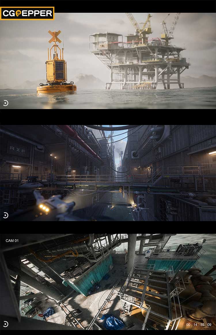 模块化石油钻井平台工业科幻3D模型-Industrial Sci-Fi and Modular Oil Rig v5.1 – CGPepper ...