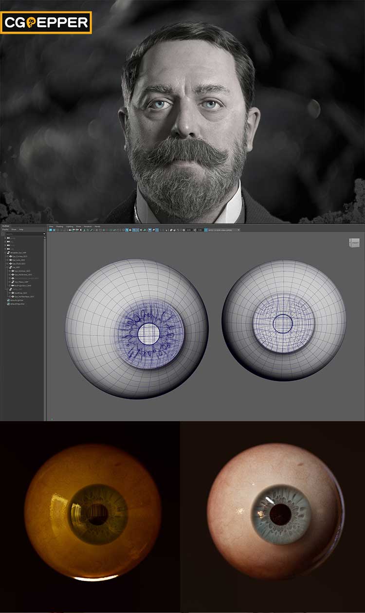 Maya真实国外人物眼球3D模型 Gumroad – Eye model – John Singer Sargent project by ...